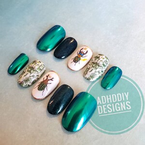 15pc Custom Beetle Wing Insect Press on Nails - Etsy