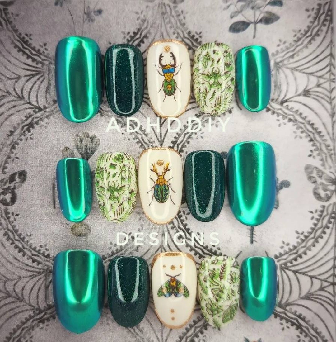 15pc Custom Beetle Wing Insect Press on Nails - Etsy
