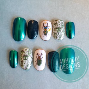 15pc Custom Beetle Wing Insect Press on Nails - Etsy