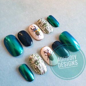 15pc Custom Beetle Wing Insect Press on Nails - Etsy