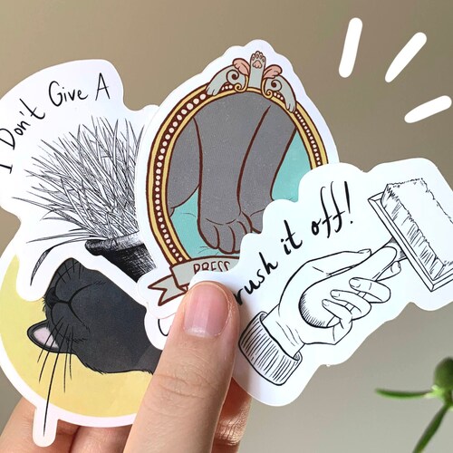 Cheeky Cat Puns Sticker Pack Set of 4 Die Cut Stickers - Etsy