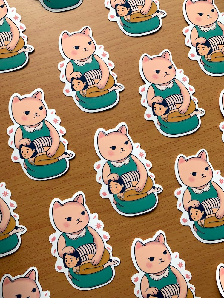 Lady Cat Matte Die Cut Sticker - Etsy