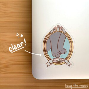 Press Paws Cheeky Cat Pun Die Cut Sticker - Etsy