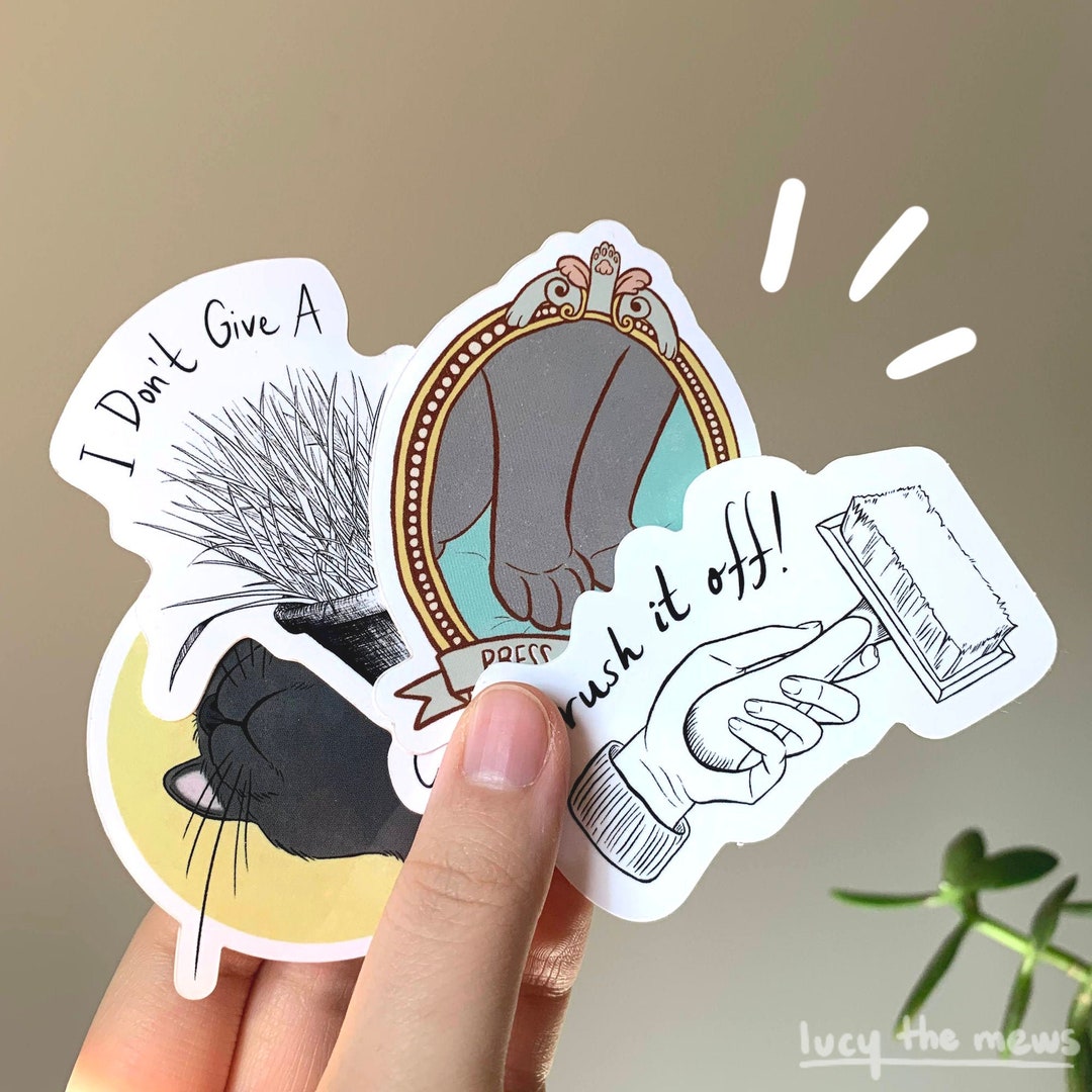 Cheeky Cat Puns Sticker Pack Set of 4 Die Cut Stickers - Etsy