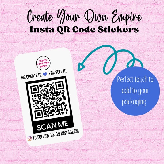 Insta QR Code Stickers QR Code Stickers QR Code Stickers for - Etsy