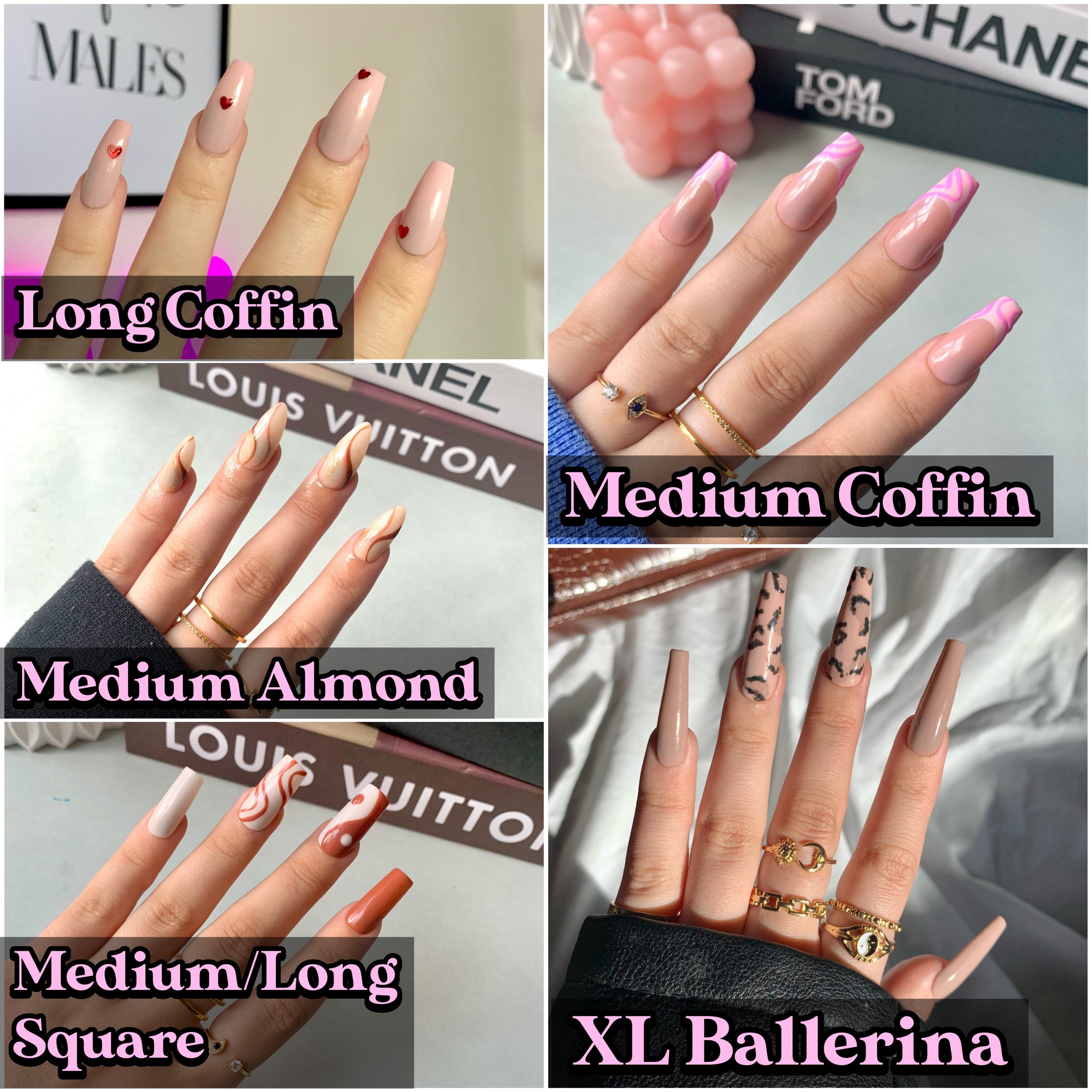 Pink and Orange Floral French Tips Hand-painted Press on - Etsy UK