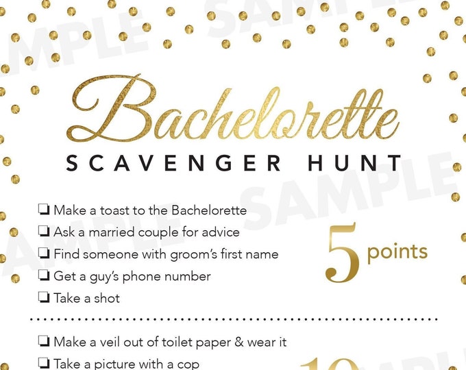 Printable Bachelorette Scavenger Hunt Template, Print off Bachelorette ...