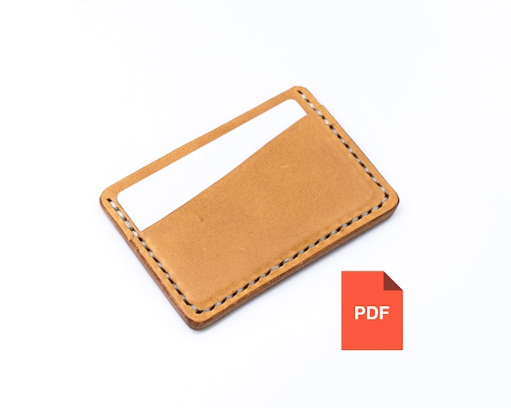 Minimal Leather Card Wallet Pattern Slim Cardholder - Etsy