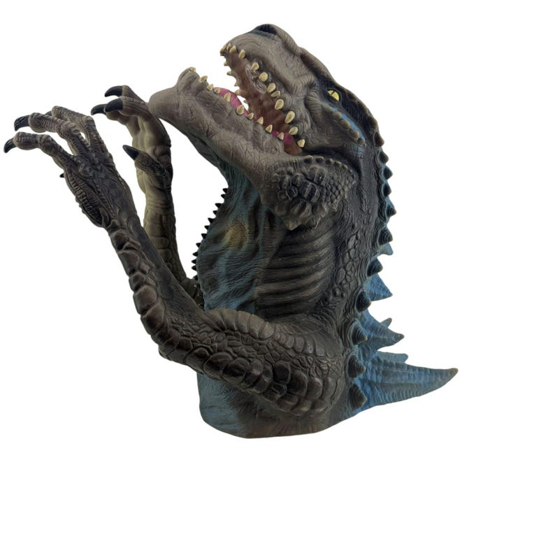 Vintage 1998 Toho Large Rubber Godzilla Hand Puppet Resaurus Co Working ...