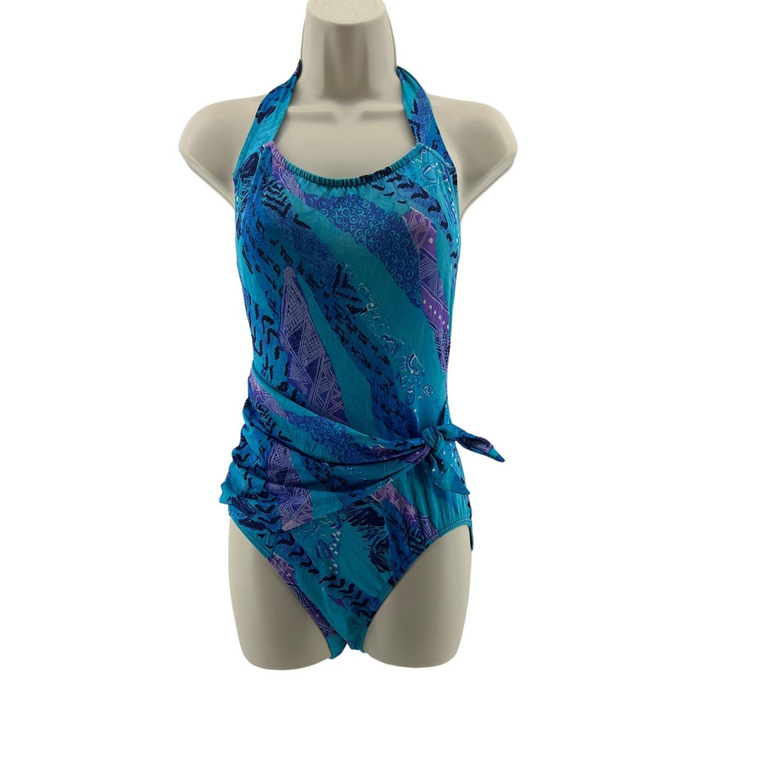 Vintage 80/90s Athena Swimsuit Tie Halter Tie Wrap Womens Size 8 - Etsy