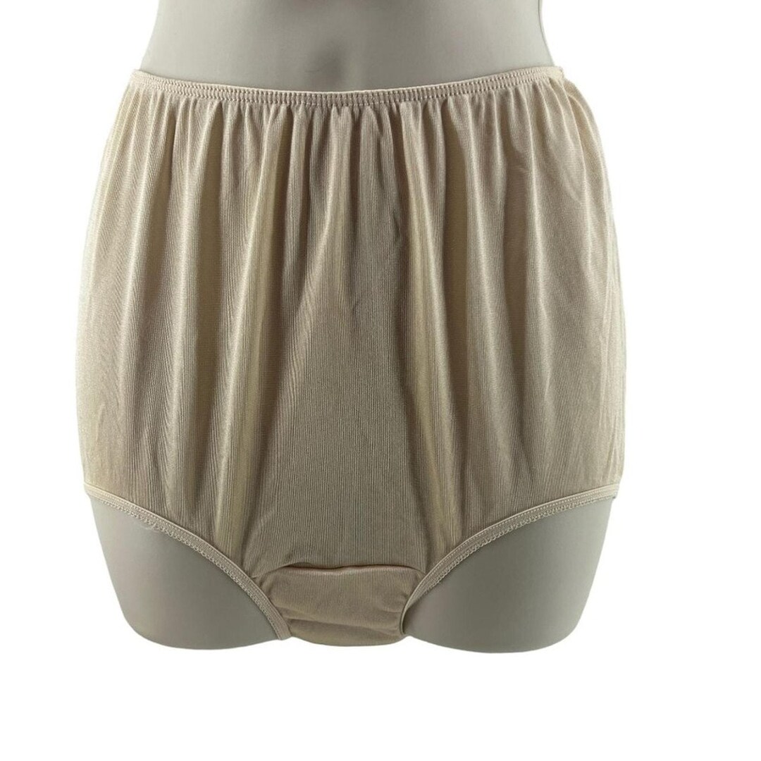 Sears High Waist Granny Panties Brief Size 6 100% Shimmery Nylon Undies ...