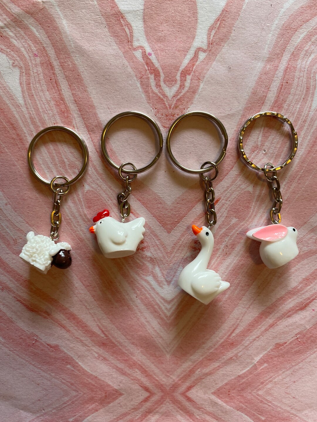 Farm Animal Keyrings Farm Animals Keychains Novelty - Etsy