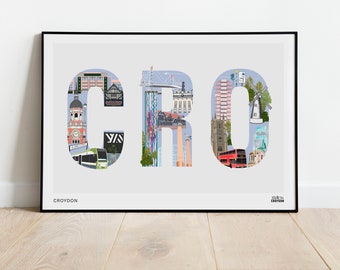 Croydon CR0 Artwork, Croydon Art, Croydon Print, Croydon Illustration ...