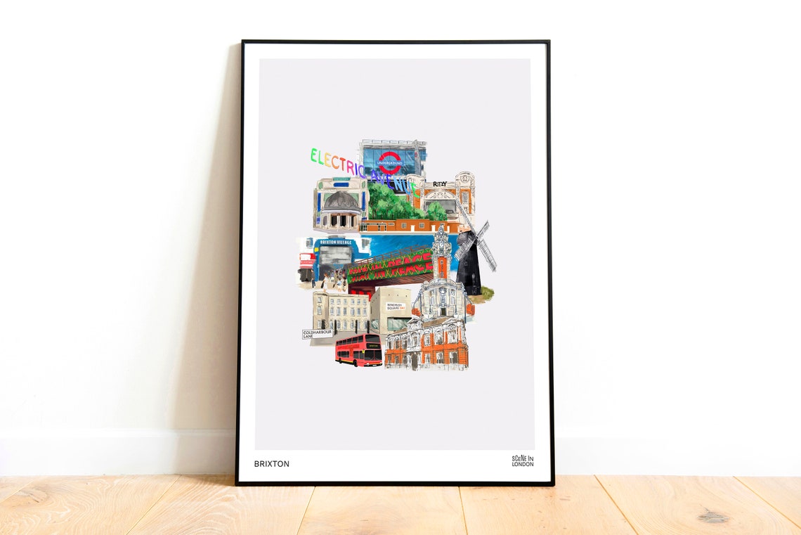 Brixton Art Print, Brixton Wall Art, Brixton Gift, Brixton Poster ...