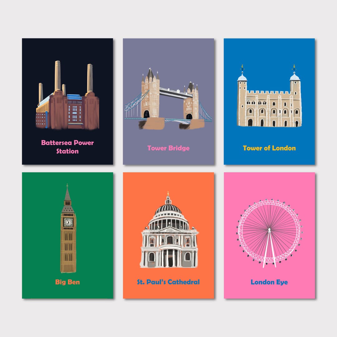 London Landmarks Postcard Set: Central London Souvenir, Pack of 6 ...