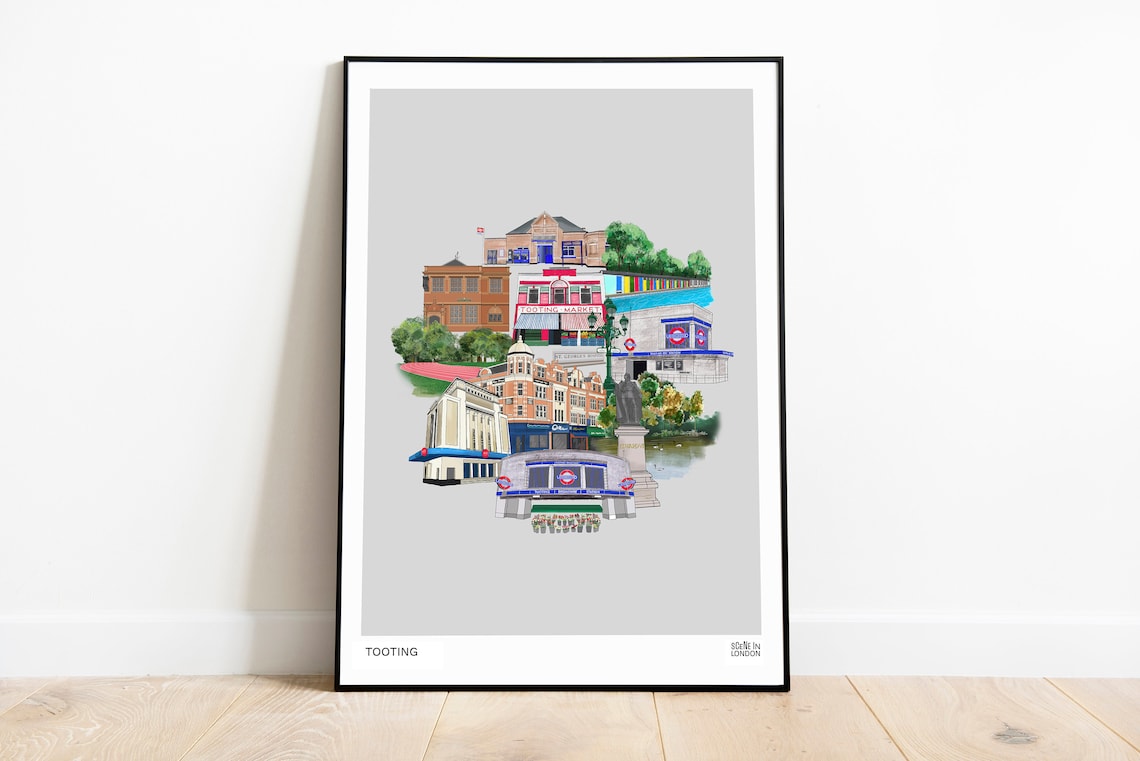 Tooting Print Tooting Artwork Tooting Illustration Print - Etsy UK