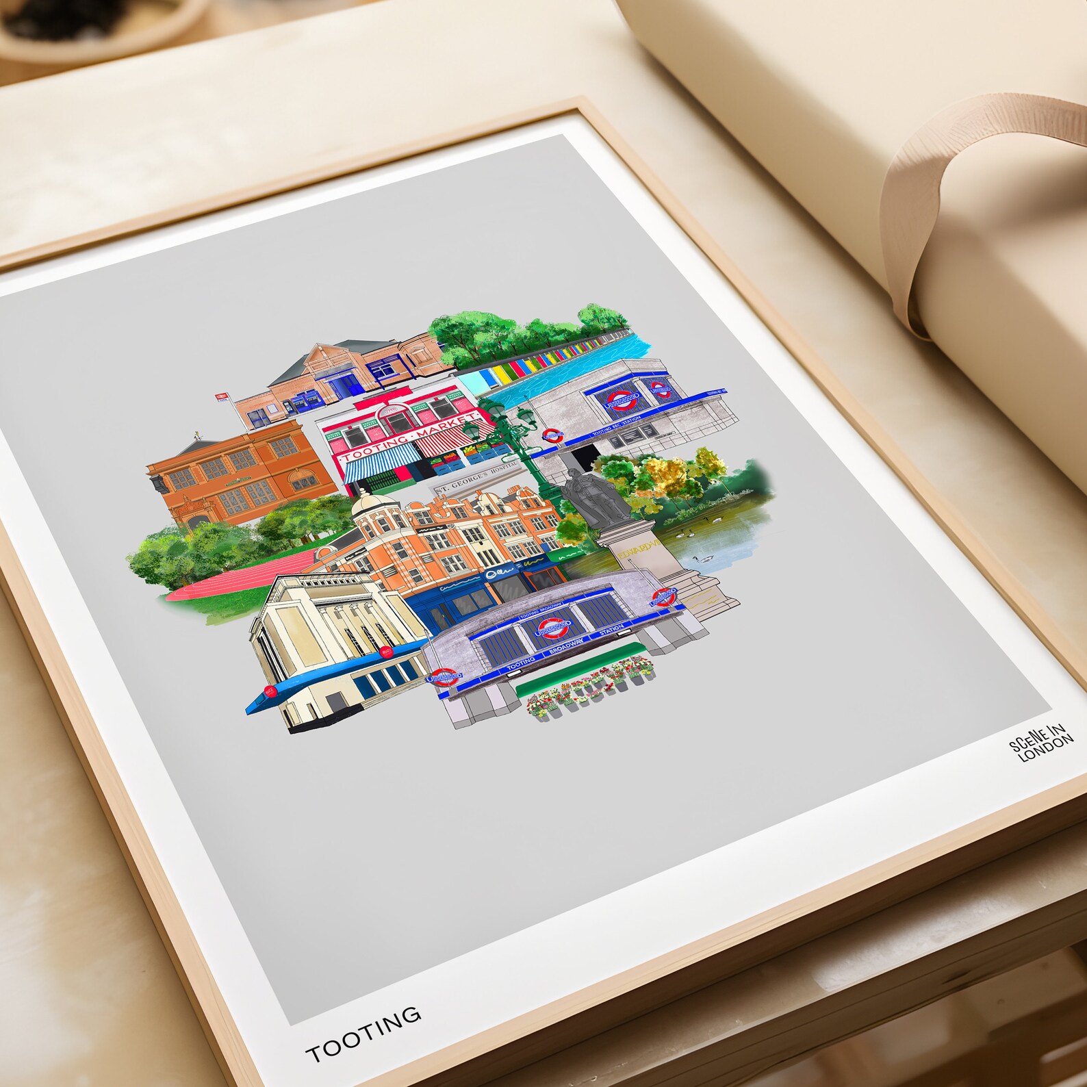 Tooting Print, Tooting Artwork, Tooting Gift, Tooting Illustration ...