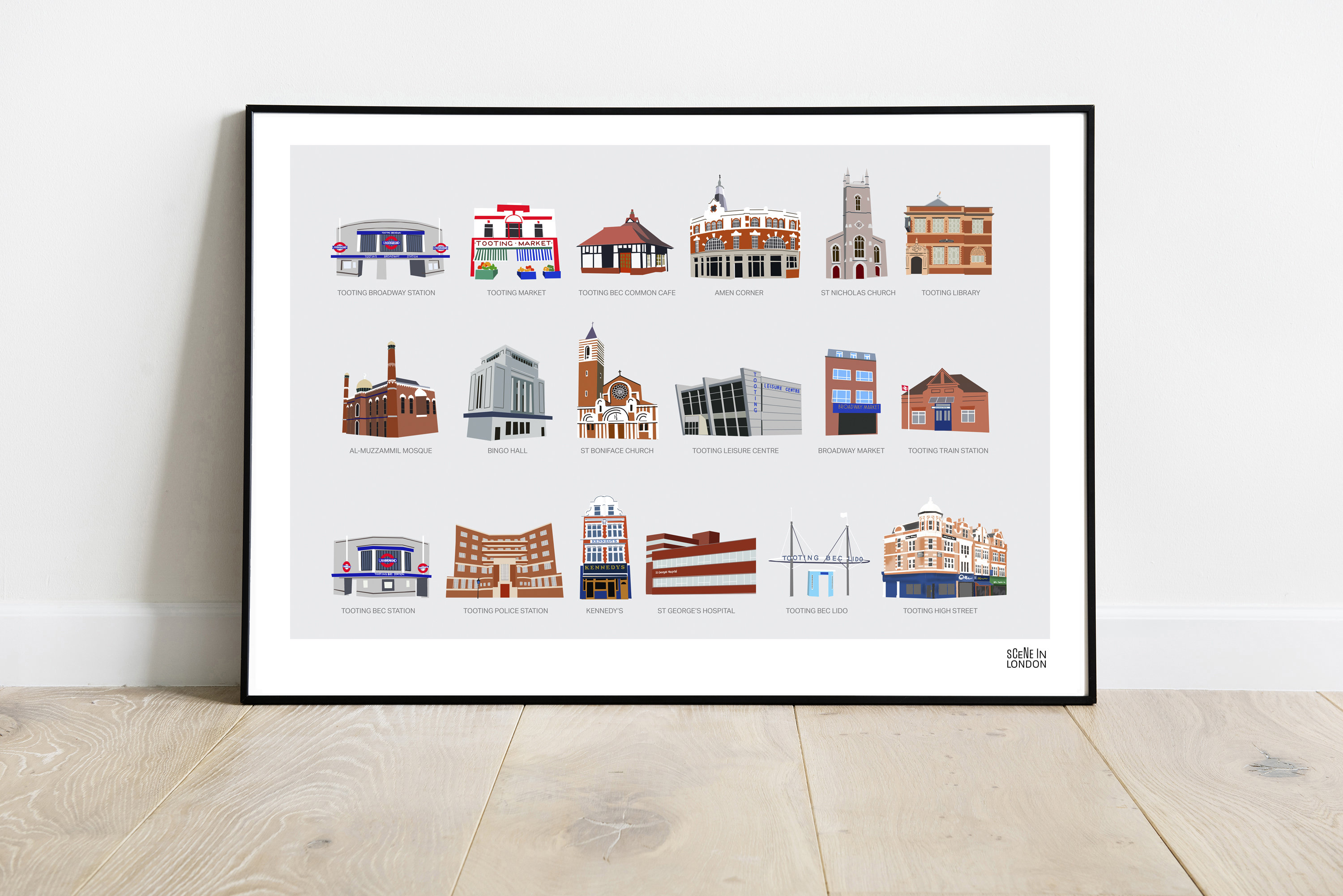 Tooting Places, Tooting Poster, SW17 London, Tooting Print, Tooting ...