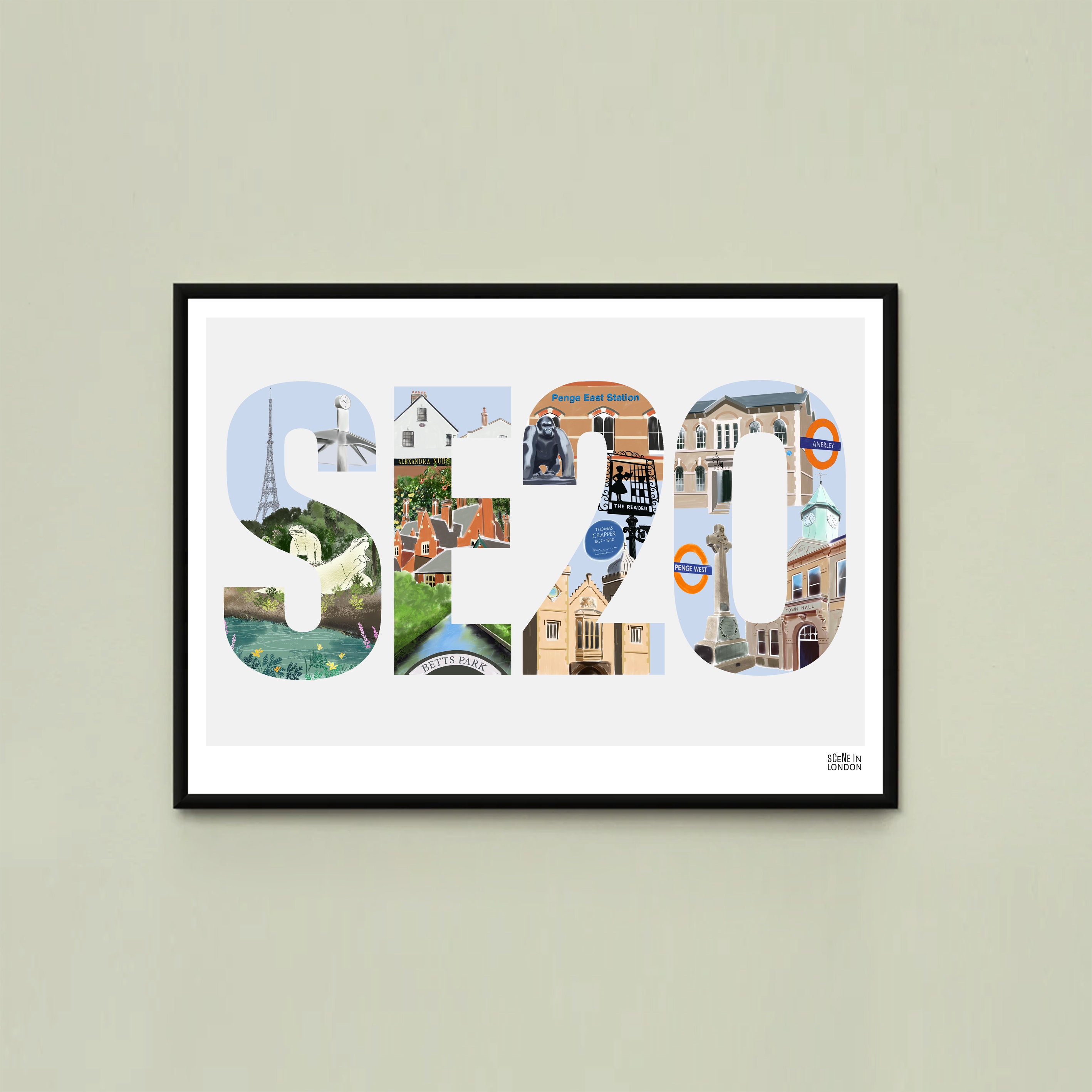SE20 Penge Anerley, Penge Print, Anerley Print, Penge Artwork, Anerley ...