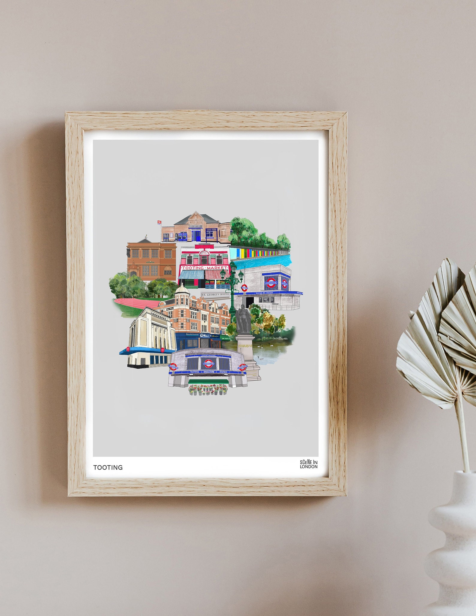 Tooting Print, Tooting Artwork, Tooting Gift, Tooting Illustration ...