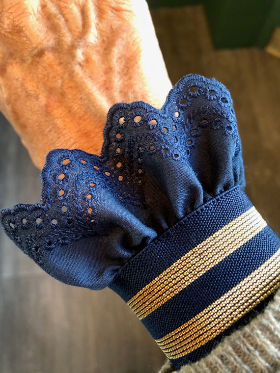 Blue Embroidery Blue Cuffs - Etsy