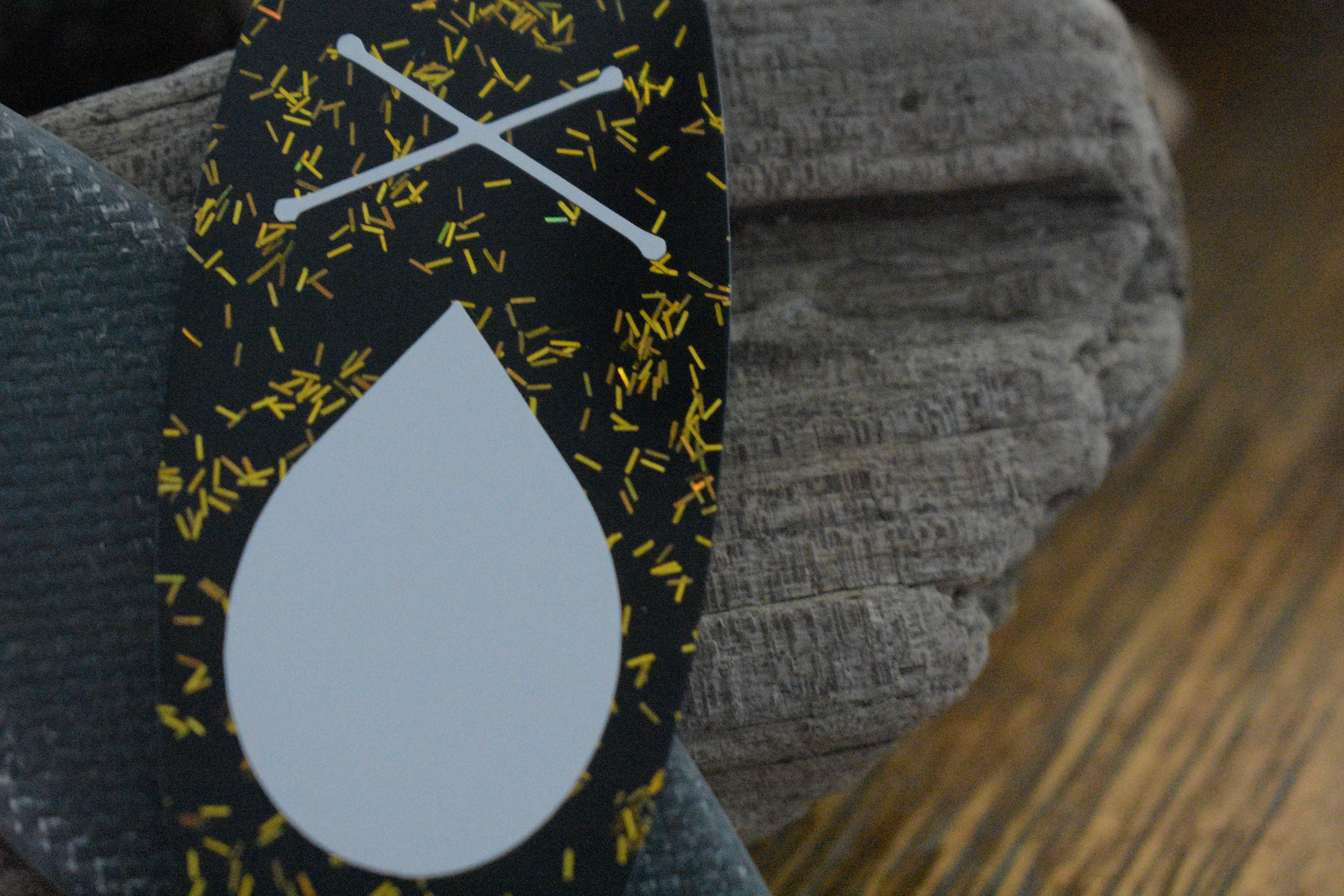 Black With Gold Stick Glitter Kayak Ornament - Repurposed Fiberglass ...