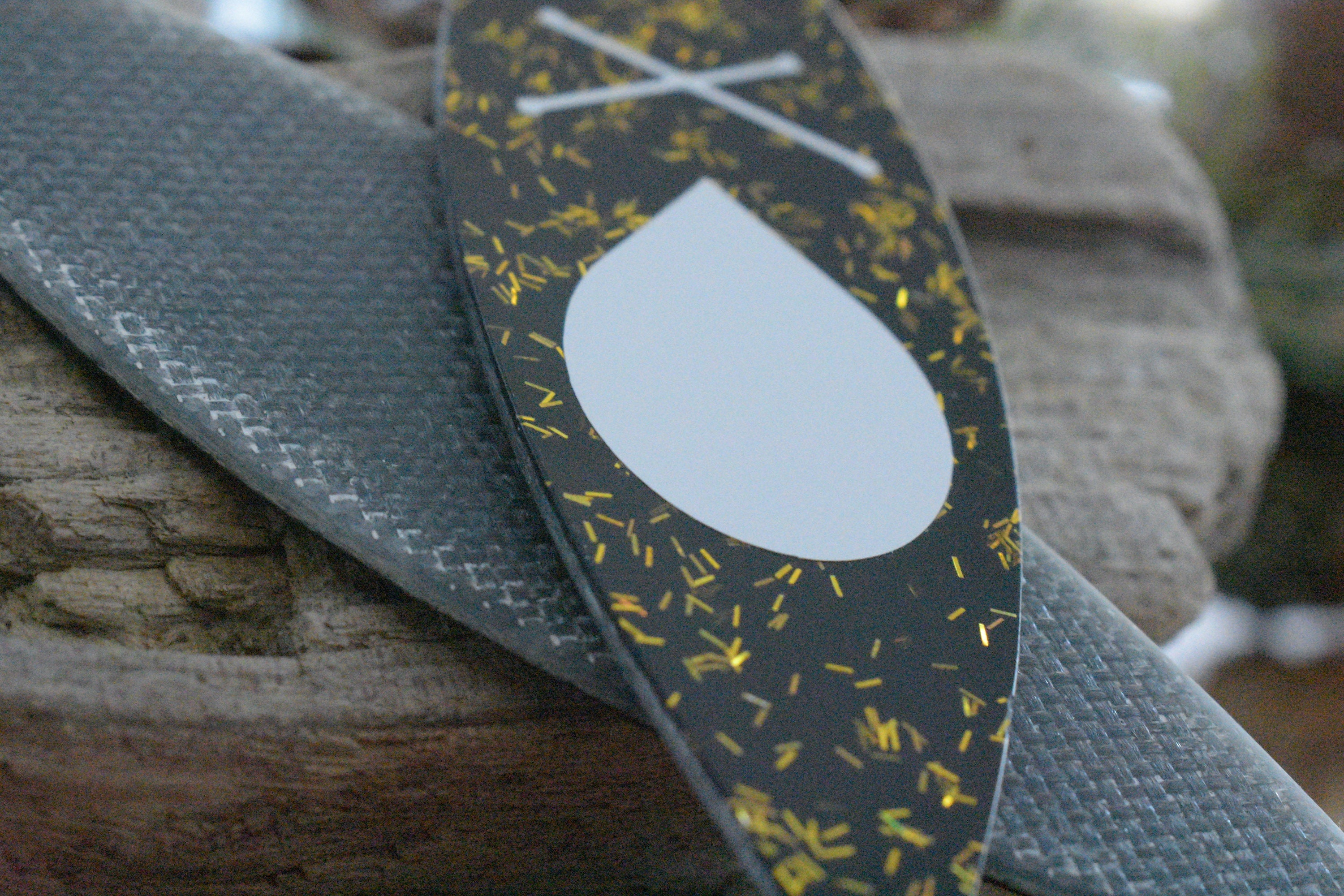 Black With Gold Stick Glitter Kayak Ornament Repurposed Fiberglass ...