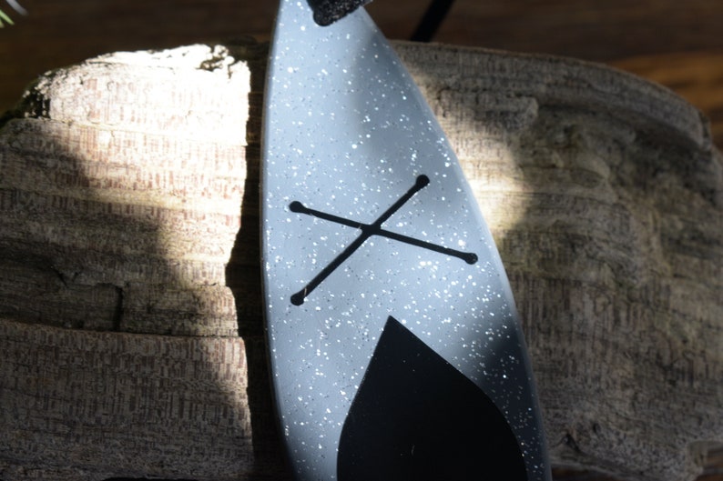 Charcoal Gray With Silver Glitter Kayak Ornament - Repurposed ...