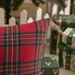 Classic Red Tartan Plaid Throw Pillow Cover - Etsy