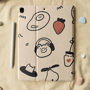 Doodle Art iPad Case With Pen Slot for Book Stand iPad 10.2"/10.9in ...