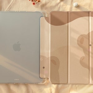 Cute Bear Say Hi Foldable Flip iPad Case With Pen Slot, Flip iPad 10.2 ...