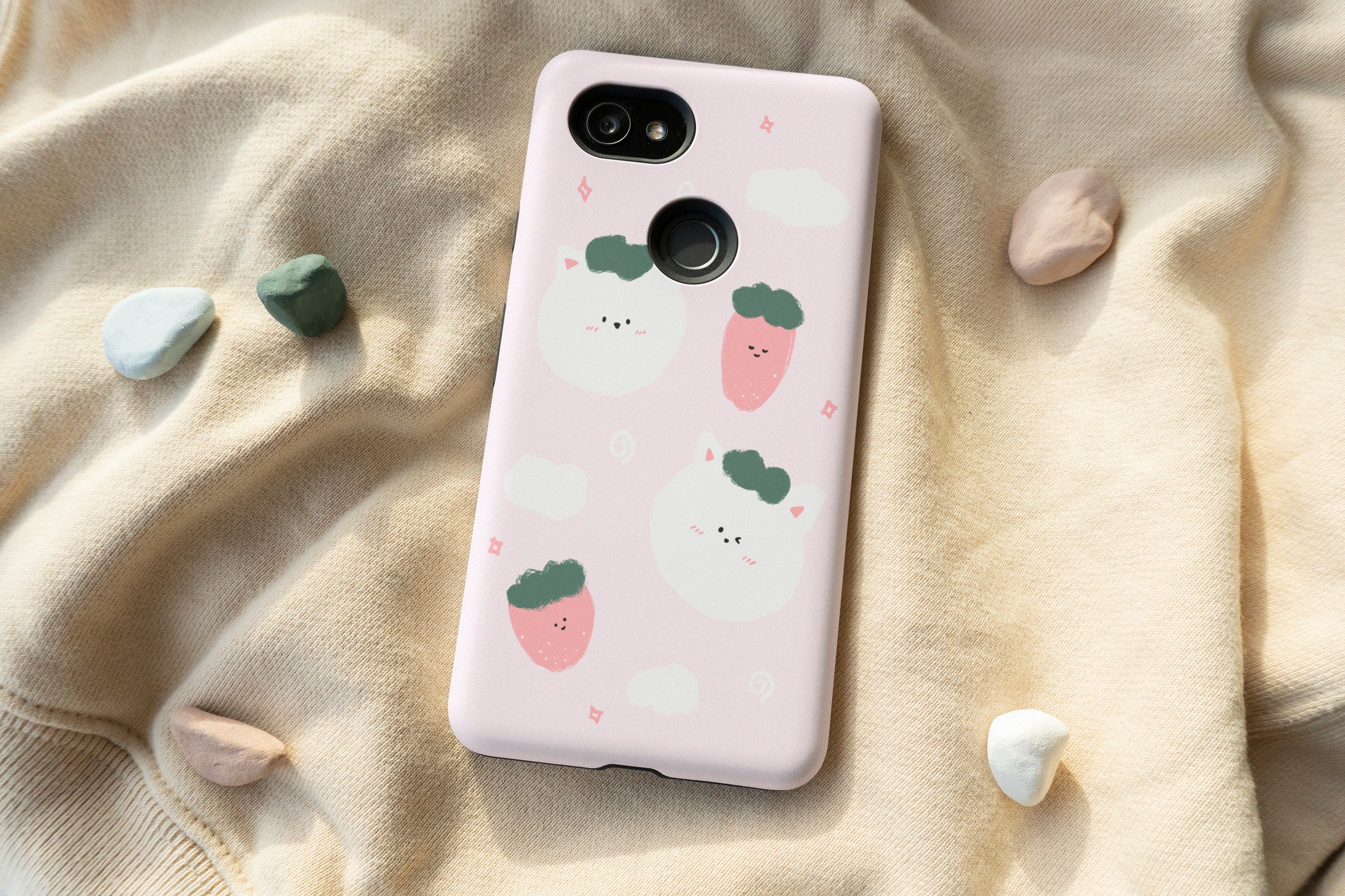 Cute Strawberries and Bears Phone Case for iPhone 12 Mini 11 Pro Max X ...