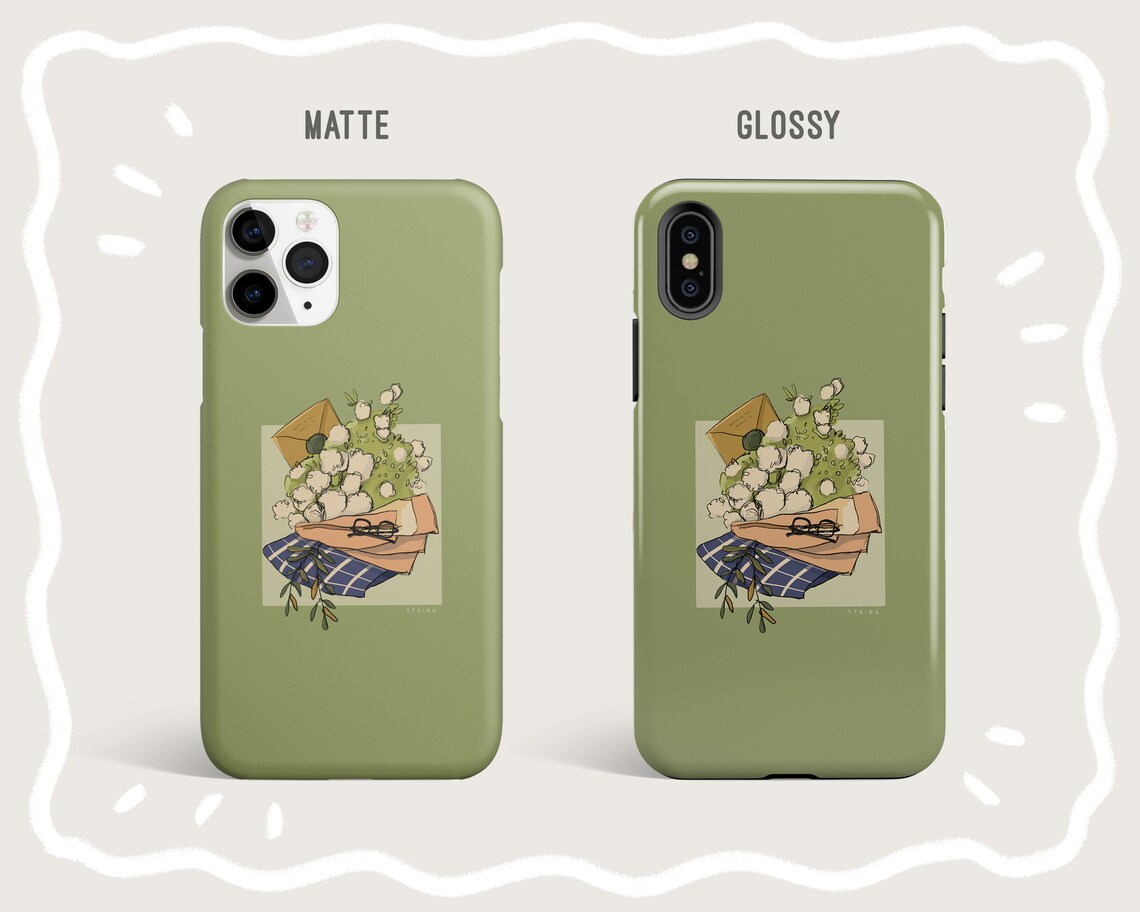 Aesthetic Green Art Phone Case Aesthetic iPhone 12 Mini 11 | Etsy
