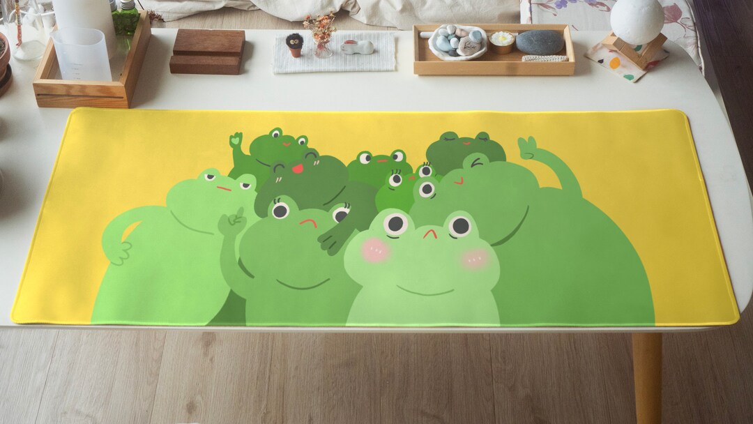 Frog Desk Mat, Cartoon Desk Mat, Cute Froggies Desk Mat, Frog Desk Mat ...
