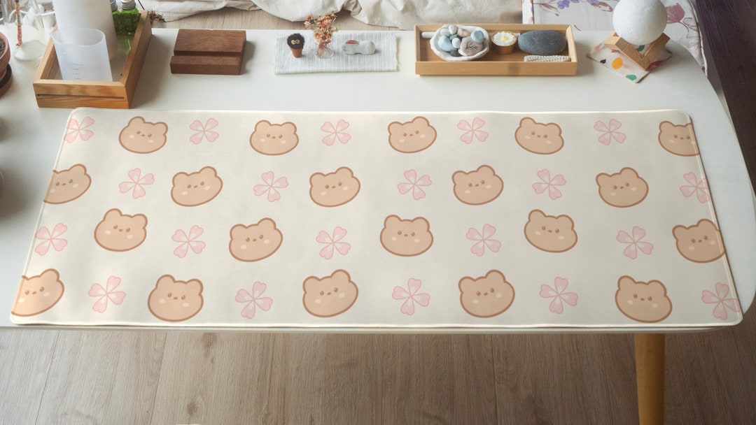 Cute Bear Desk Mat, Bear Pattern Desk Mat, Kawaii Desk Mat, Desk Mat ...