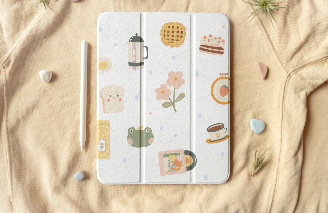 Hand Drawn Sticker Art Foldable iPad Case With Pen Slot, Flip iPad 10.2 ...