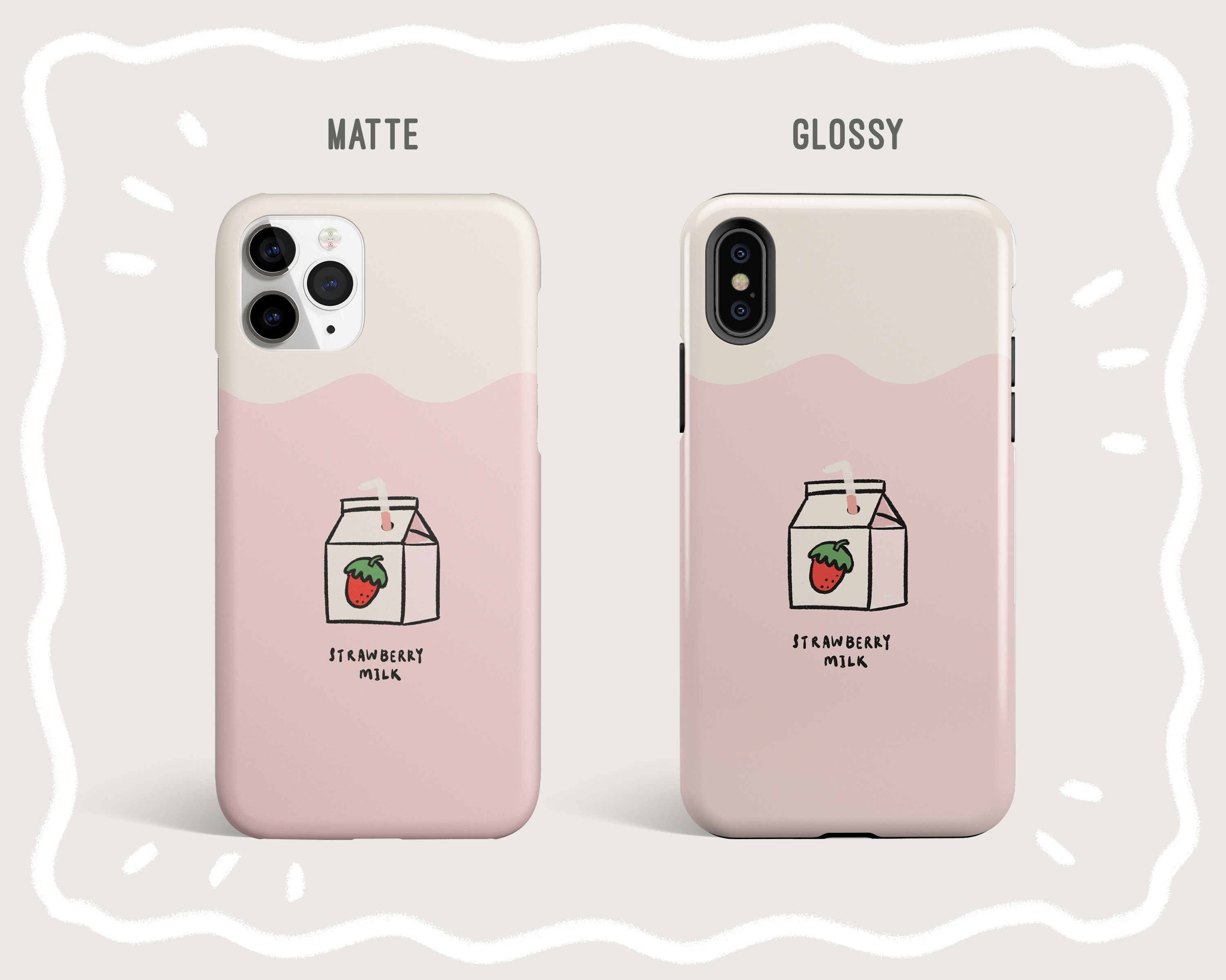 Strawberry Fruity Milk Iphone 13 Case Iphone 12 Iphone 11 - Etsy
