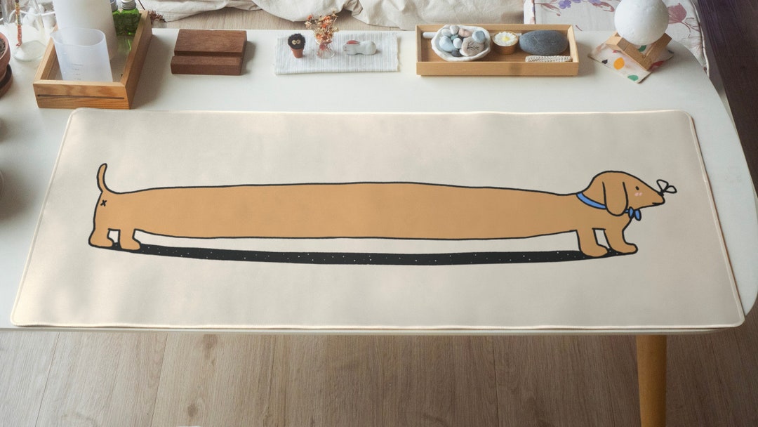 Dog Desk Mat, Sausage Dog Desk Mat, Cute Dog Desk Mat, Aesthetic Desk ...