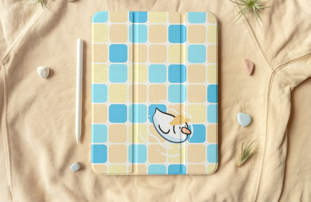 Kawaii Duck Foldable iPad Case With Pen Slot, Flip iPad 10.2"/10.9in ...