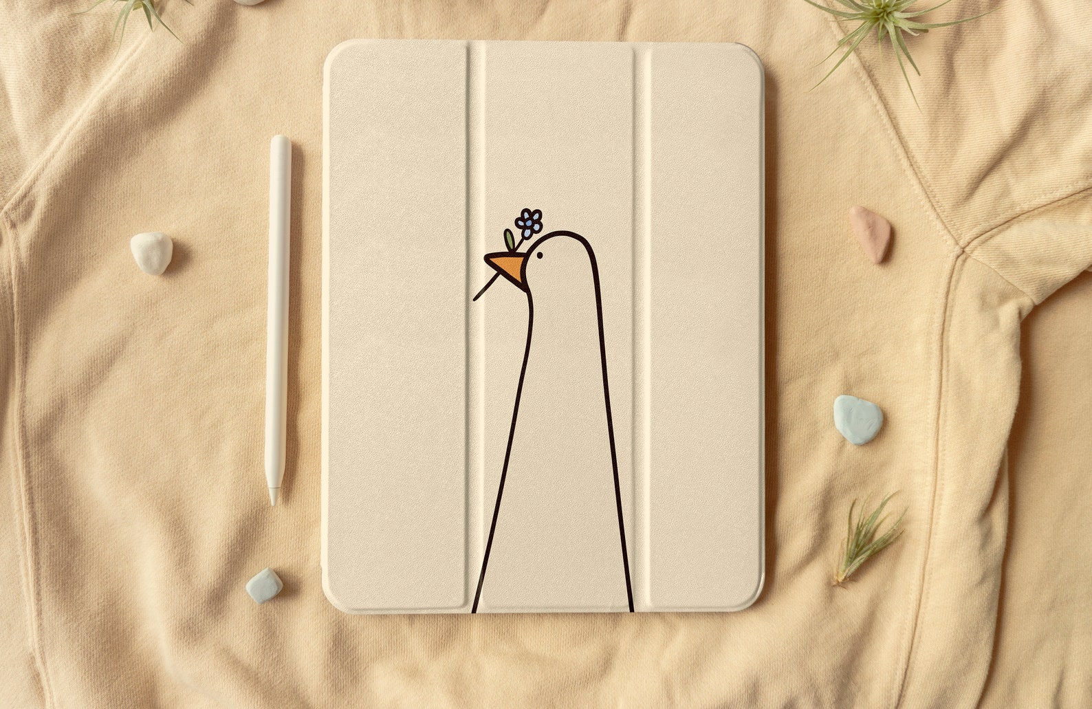 White Duck Foldable iPad Case With Pen Slot, Flip iPad 10.2"/10.9in ...