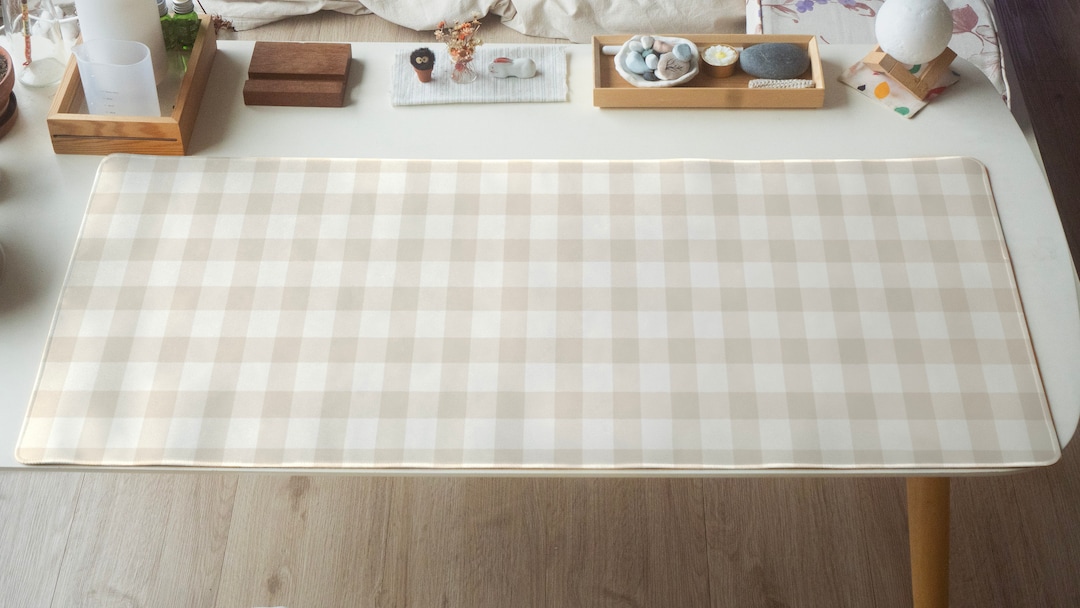 Aesthetic Desk Mat, Brown Stripe Desk Mat, Stripe Desk Mat, Desk Mat ...