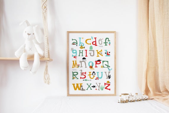 DIGITAL DOWNLOAD Alphabet Poster Printable Wall Art | Etsy