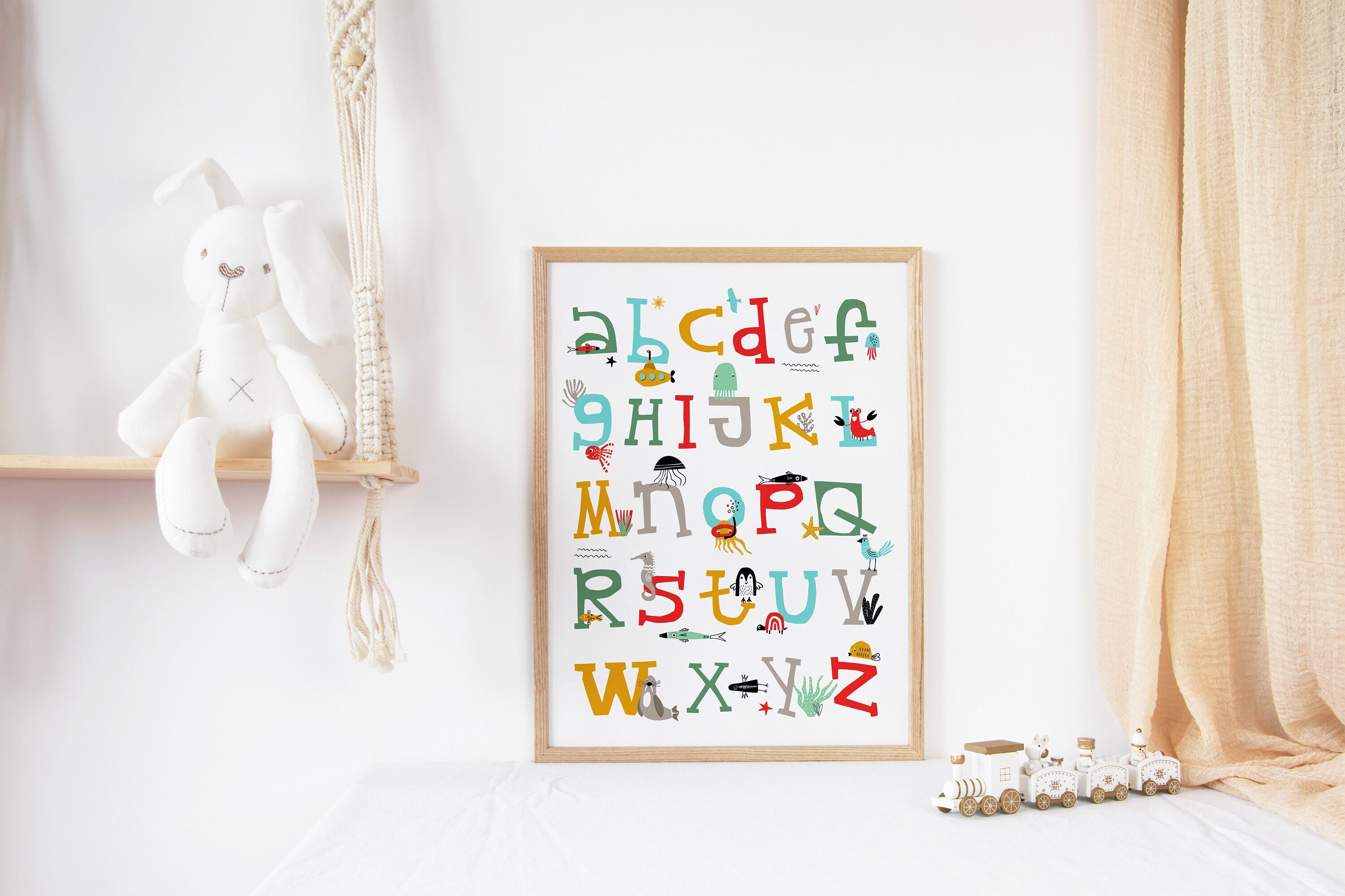 DIGITAL DOWNLOAD Alphabet Poster Printable Wall Art - Etsy
