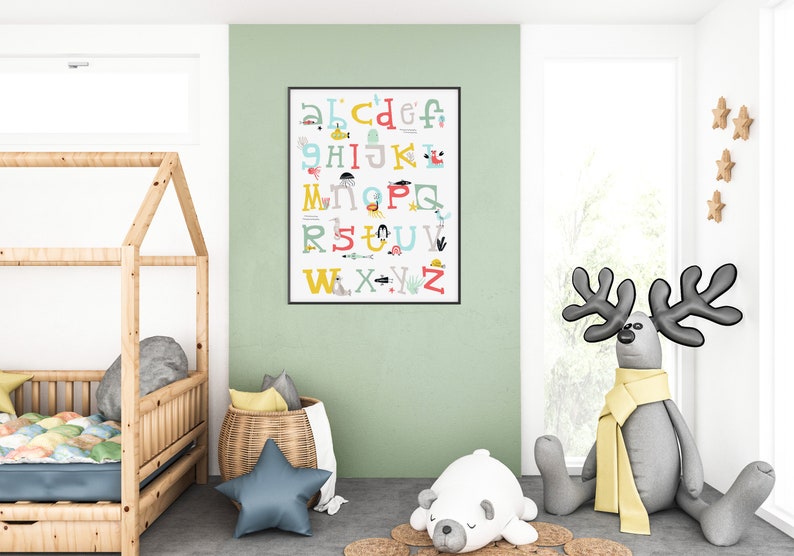 DIGITAL DOWNLOAD Alphabet Poster Printable Wall Art | Etsy