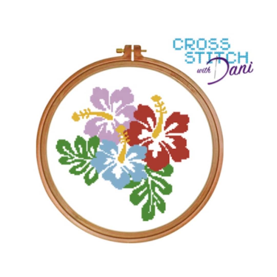 Cross Stitch Pattern: Hibiscus (instant PDF Download) - Etsy