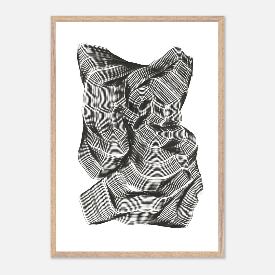 Meld 3 FRAMED, Monochrome Hand Drawn Abstract Wall Art - Etsy