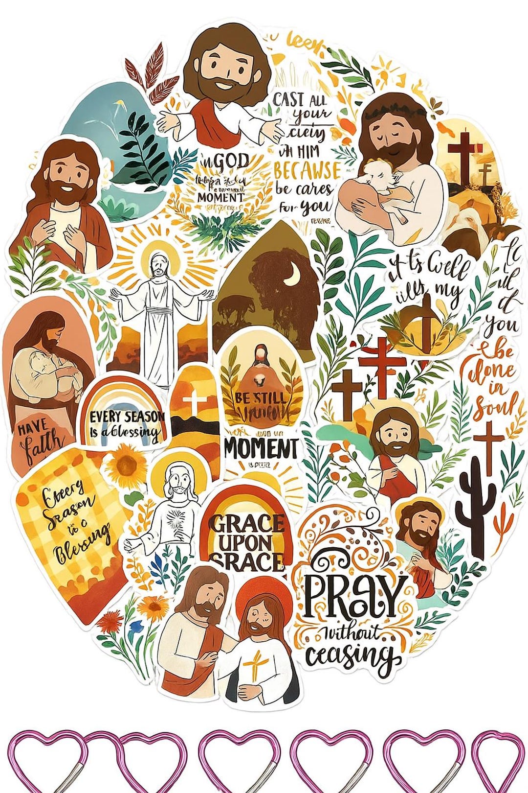 50PCS Affirmation Catholic Jesus Bible Stickers for Bottles Laptop ...
