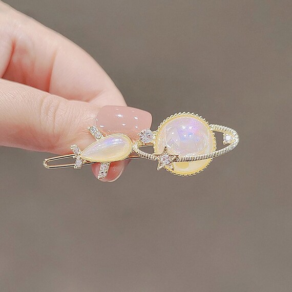 Spaceship Rocket Hair Clip Planet Hair Barrette Star Hair | Etsy