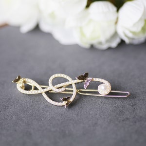 Music Note Hair Clip Note Hair Barrette Sparkly Hair Clip Rhinestone ...