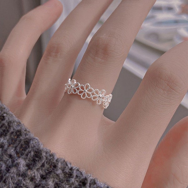 Silver Lace Ring - Etsy